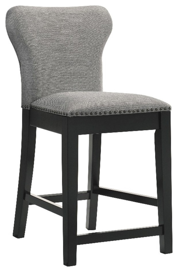 Pemberly Row Upholstered Fabric Counter Height Stools in Gray ...