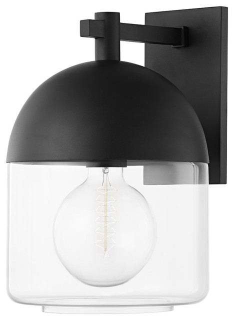 Zephyr 1 Light Large Exterior Wall Scone, Textured Black - Transitional ...