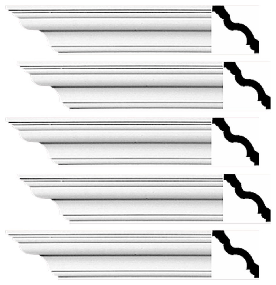 Cornice White Urethane Hopewell Simple Design 5 Pieces Totaling 480 ...