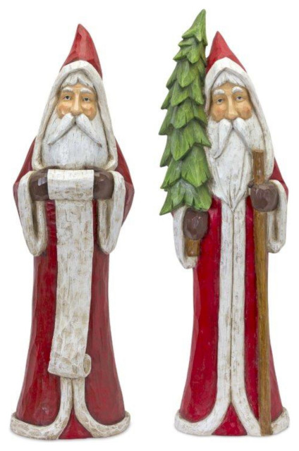 Santa, 2-Piece Set, 37.5"H Resin - Holiday Accents And Figurines - by ...