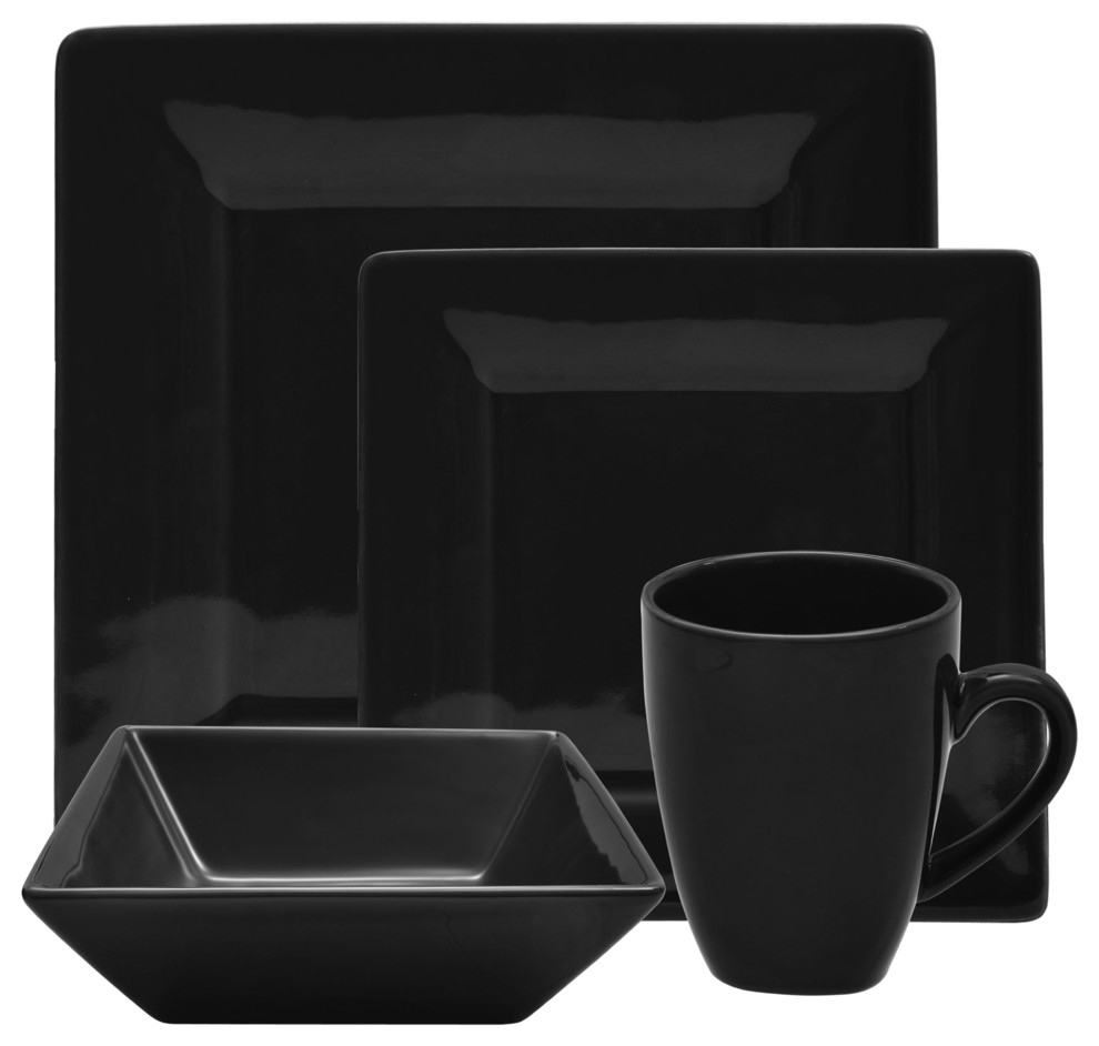 Nova 16-Piece Square Dinner Set - Contemporary - Dinnerware Sets - by ...