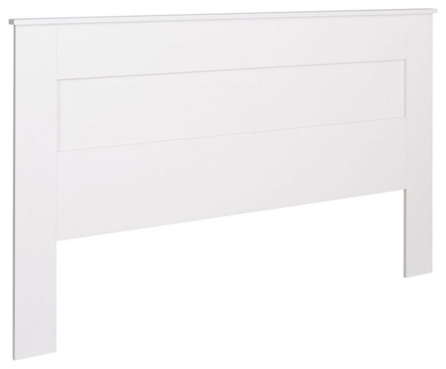 Pemberly Row Traditional Wood King Flat Panel Headboard in White, King ...