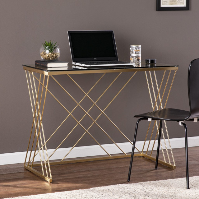 Modern Glass Top Desk - Contemporary - Desks And Hutches - by HomeRoots ...