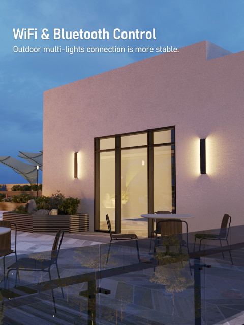 31.5" Smart WiFi LED Wall Sconce 30W,100-265V Color Changing - Modern ...