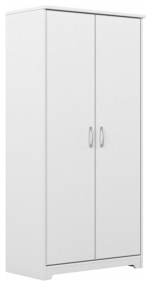 Bush Furniture Cabot Tall Kitchen Pantry Cabinet with Doors, White ...