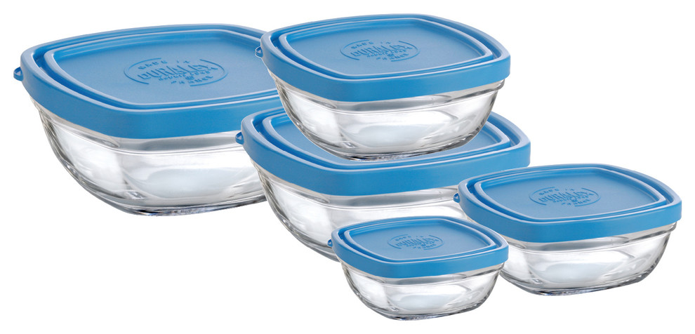 Duralex Lys 10 Piece Covered Square Storage Bowl Set - Contemporary ...