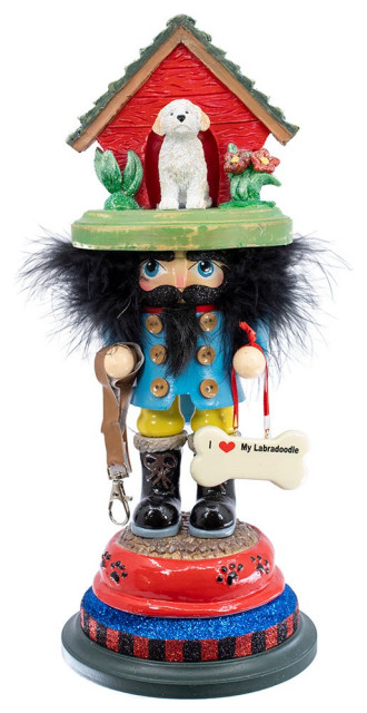 14" Hollywood Labradoodle Dog House Hat Nutcracker, 14'' - Holiday ...