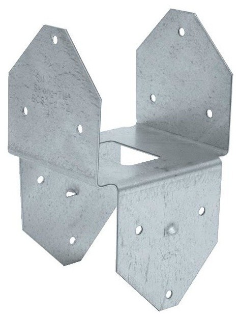 BCS Post Cap and Base, 3-9/16"W x 2-7/8"L - Contemporary - Brackets ...