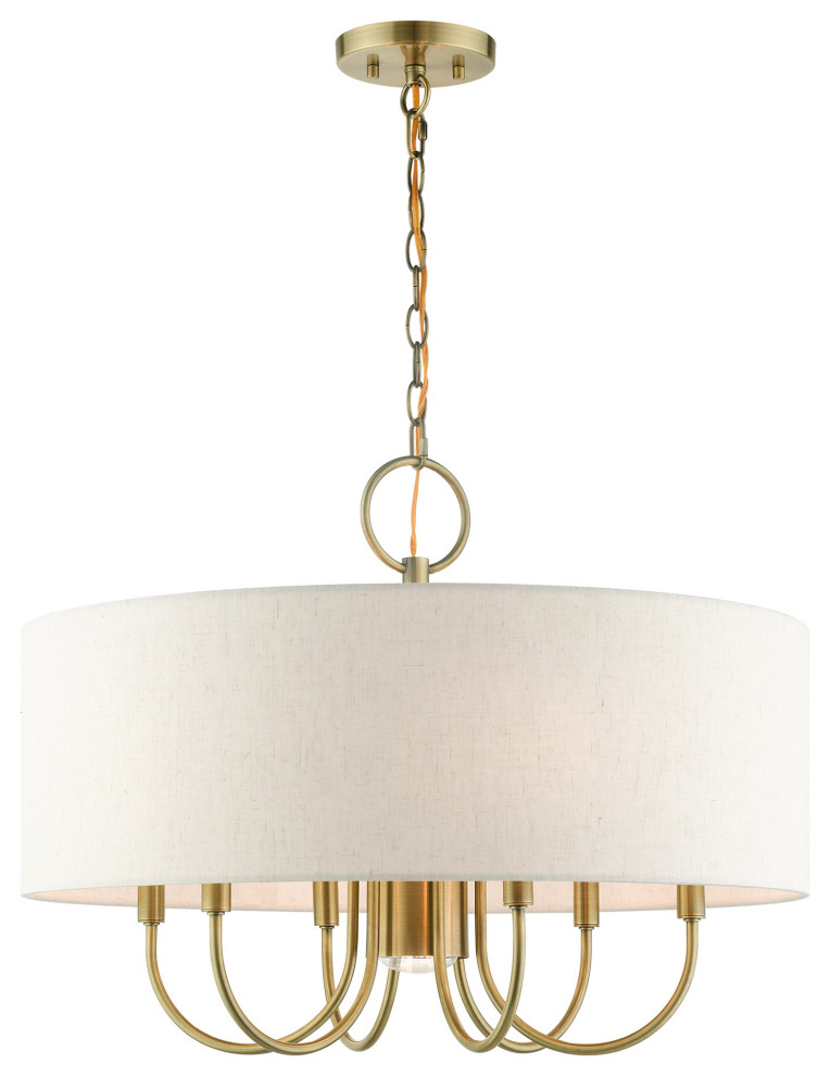 Antique Brass Transitional, Pendant Chandelier - Transitional ...
