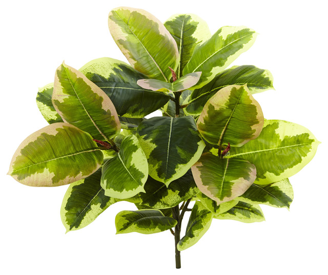 Nearly Natural 23" Rubber Leaf Artificial Plant (Real Touch) (Set of 3 ...
