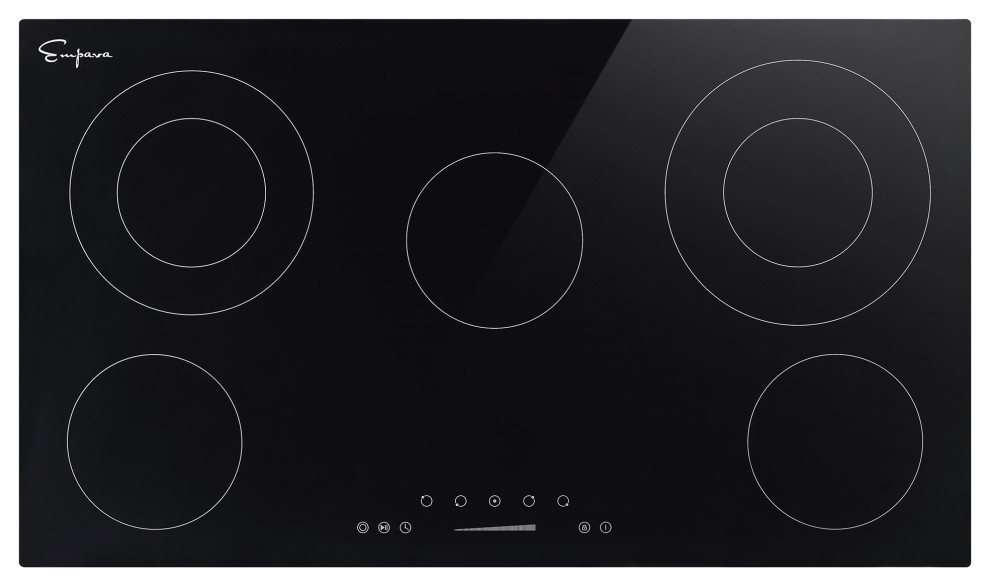Built-in 36" 5 Elements Smooth Surface, Radiant Black Electric Cooktop ...