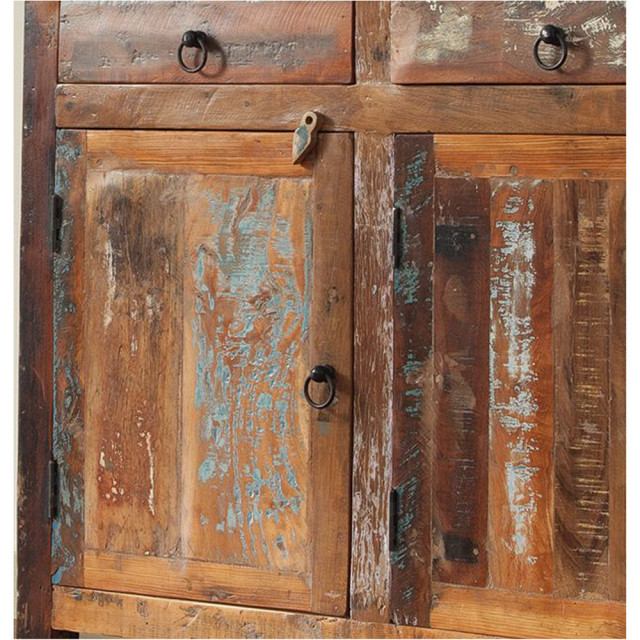 3-Door Accent Cabinet, Reclaimed Wood - Rustic - Accent Chests And ...