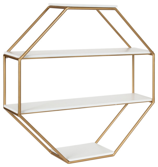 Lintz Octagon Floating Wall Shelf, 24x24 - Contemporary - Display And ...