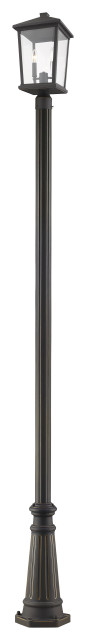 Beacon 2-Light Outdoor Post Mounted Fixture Light In Oil Rubbed Bronze ...