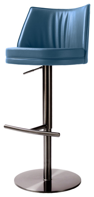 Gala Vegan Leather on Black Adjustable Stool - Contemporary - Bar ...