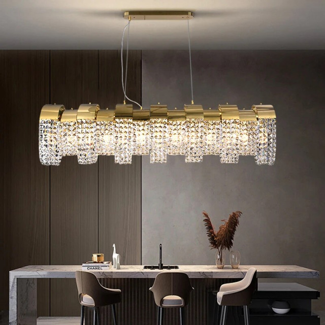 Modern Deluxe Led Crystal Bright Chandelier For Dining Room, L47.2xh13 ...