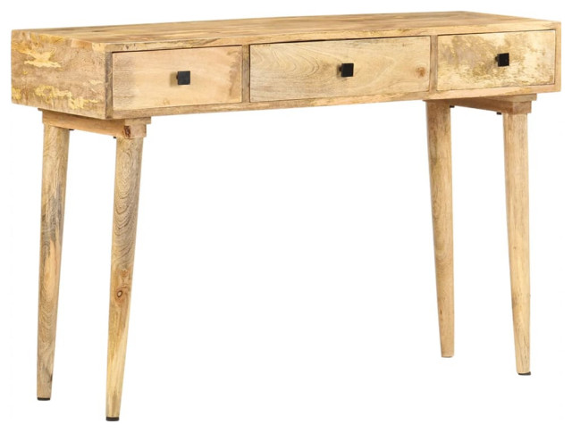 vidaXL Solid Mango Wood Console Table Wooden Hall Table Cabinet Furniture - Midcentury - Console ...
