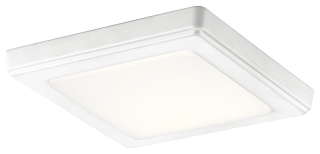 Zeo Contemporary White LED 7" Square Ceiling Light Fixture 3000K ...