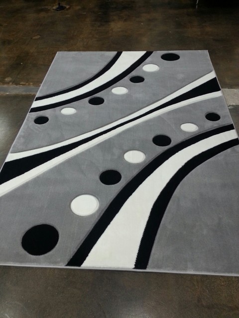 8'x11' Slate Gray Large Living Room Area Rug, Geometric and Machine ...