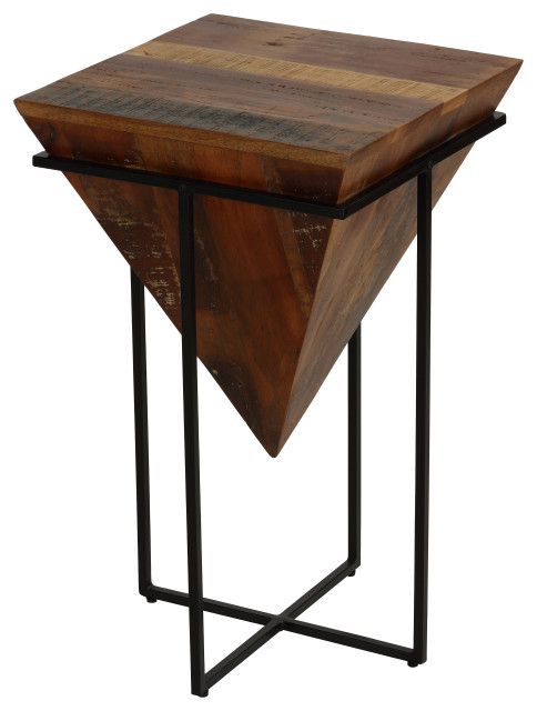 Bare Decor Compass Accent Table, Mango Wood With Metal Base, 16x16x24 ...