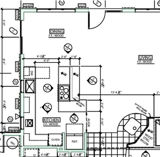 Wall depth for recessed fridge
