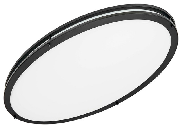 Home Square Metal LED Ceiling Light in Matte Black - Set of 2 ...