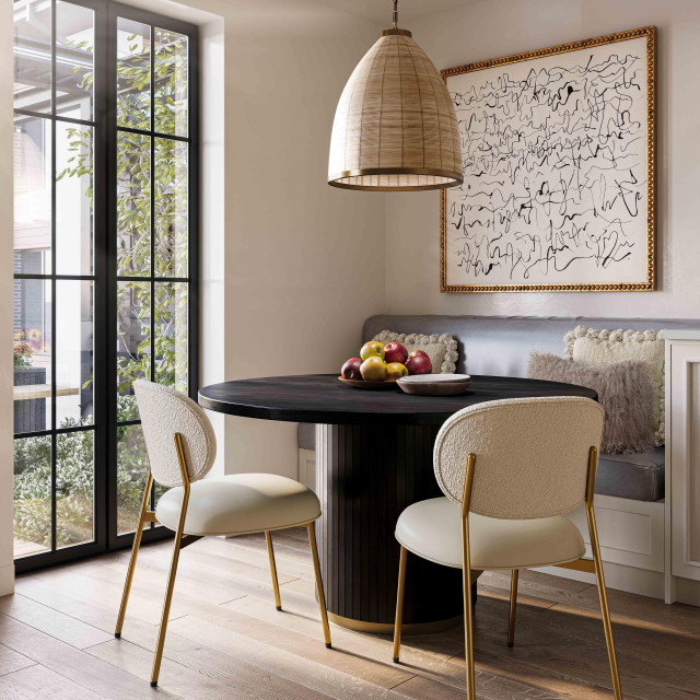 Chelsea Black Oak Round Dining Table - Black - Transitional - Dining ...
