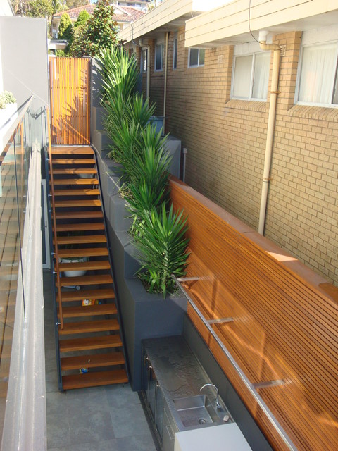 Beautiful Tallowwood floors + Decking - Contemporary - Staircase ...