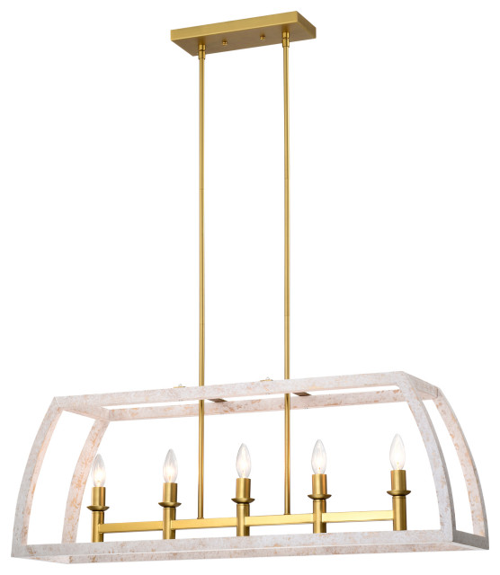 PD023/5BS Nermin 39" 5-Light Indoor Satin Gold Finish Chandelier ...