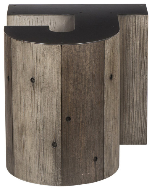 J Letter Side Table - Rustic - Side Tables And End Tables - by Virgil ...