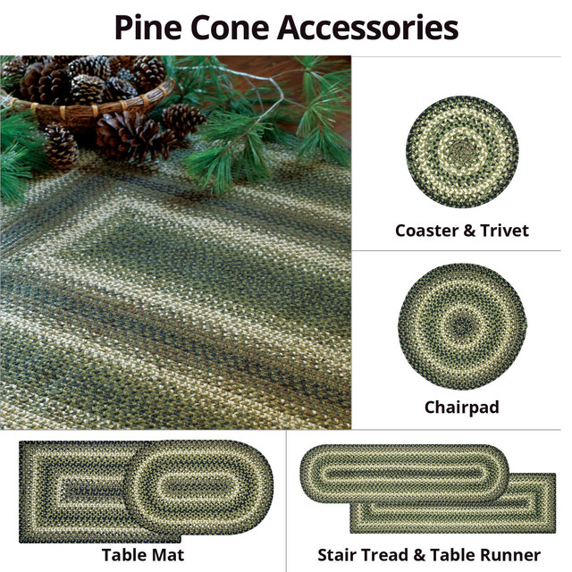 Homespice Decor 6 x 9' Oval Pinecone Jute Braided Rug - Contemporary ...