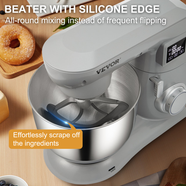 VEVOR 450W Stand Mixer 6-Speed Tilt-Head Dough Mixer 7.4 Qt Bowl 3 ...
