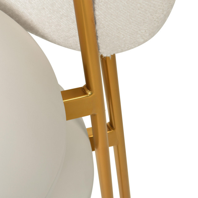 McKenzie Cream Boucle & Vegan Leather Stackable Dining Chair - Set of 2 ...