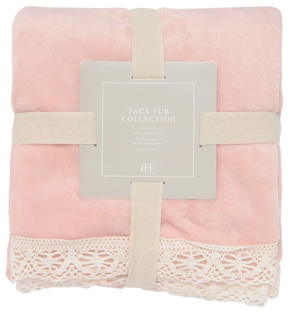 Lace Trim Throw, 58" W X 60" L - Contemporary - Throws - by Best Home ...