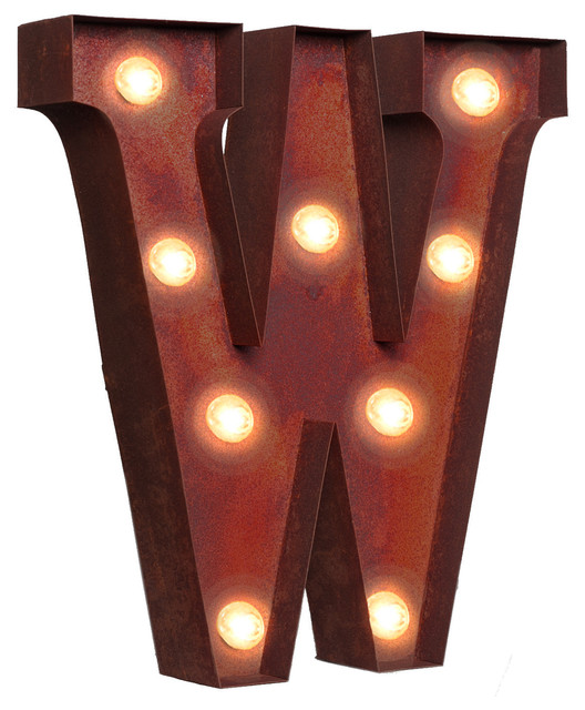 Vintage Retro Lights and Signs Letter "W" - Contemporary - Novelty ...