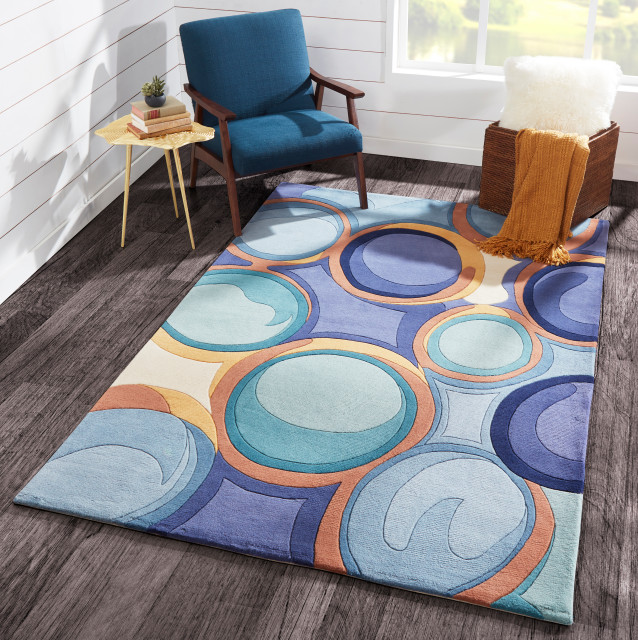 New Wave Blue Rug, 5'3"x8' - Contemporary - Area Rugs - by Home Brands ...