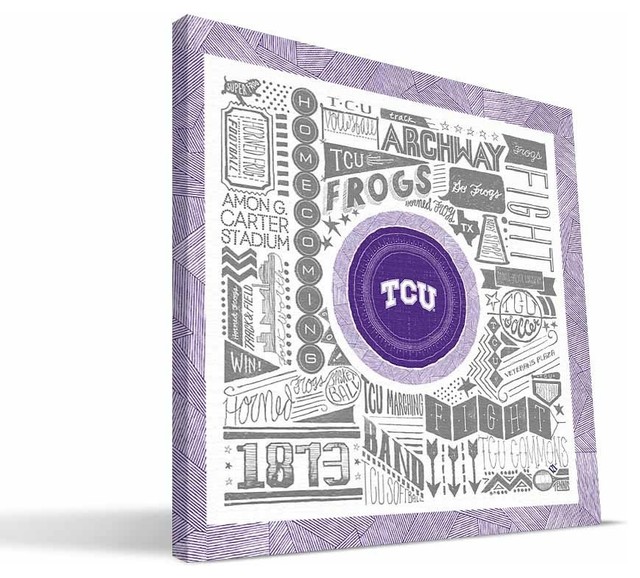 TCU Horned Frogs Pictograph Canvas Print, 16"x16" - Contemporary ...