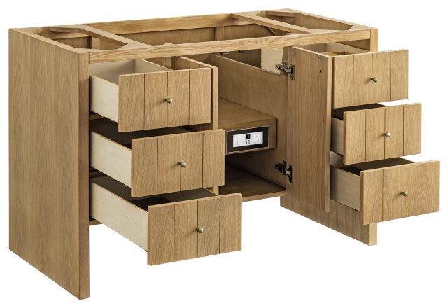 Hudson 48" Single Vanity, Light Natural Oak, 48" Single - Transitional ...