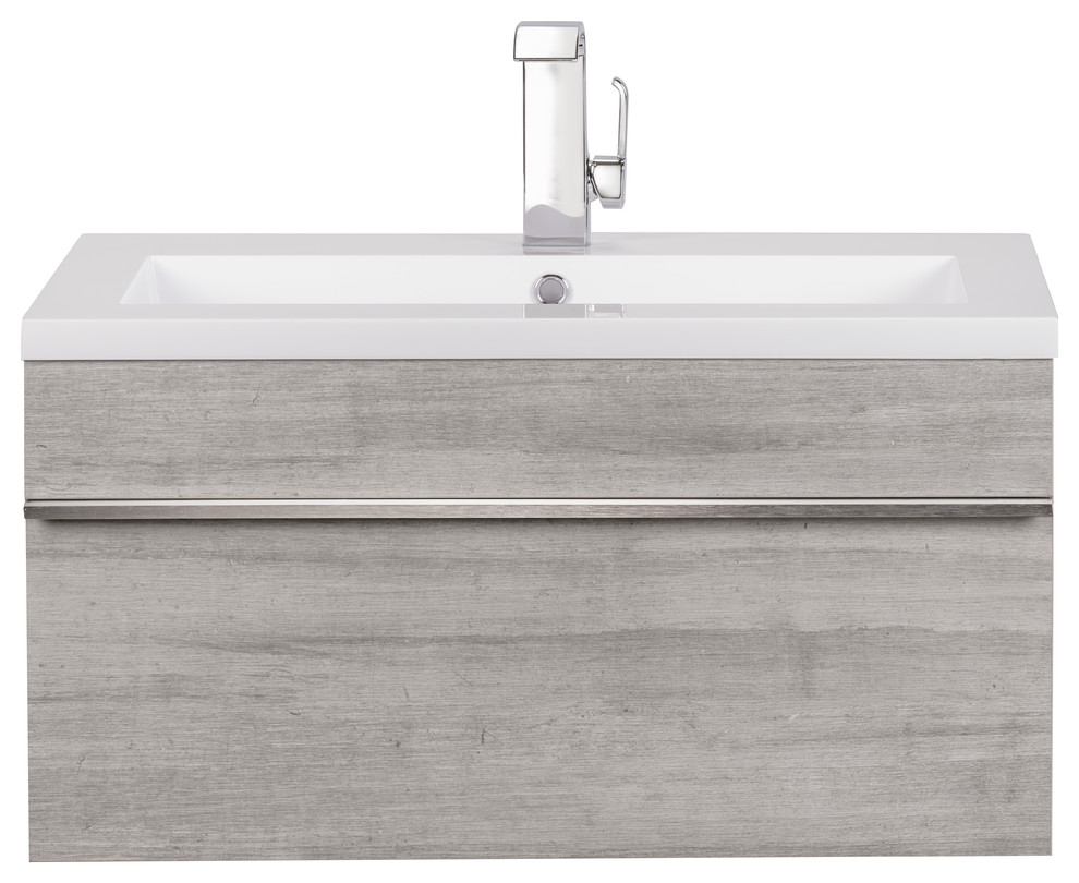 Trough Collection 30" Wall Mount Modern Bathroom Vanity - Modern ...