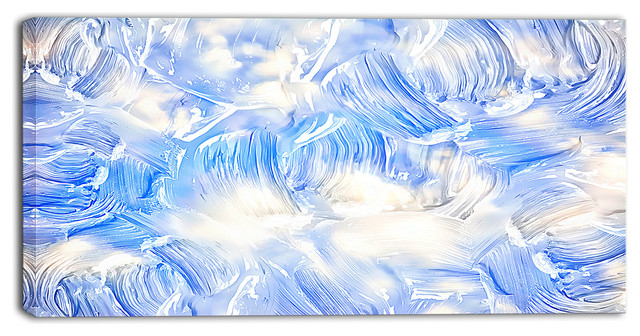 "Blue Abstract Pattern Oil Painting" Abstract Painting Canvas Print, 40 ...