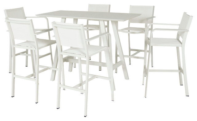 Sunset 7-Piece Bar Set White - Contemporary - Outdoor Pub And Bistro ...