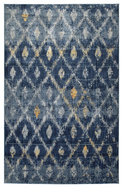 Kaleen Tiziano Collection Rug, Denim, 5'3"x7'3" - Contemporary - Area ...
