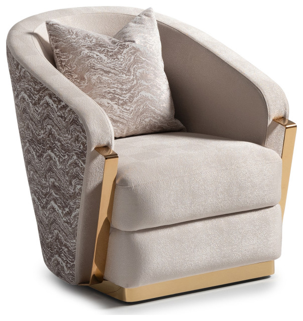 Carmela Accent Chair Almond/Gold - Contemporary - Armchairs And Accent ...