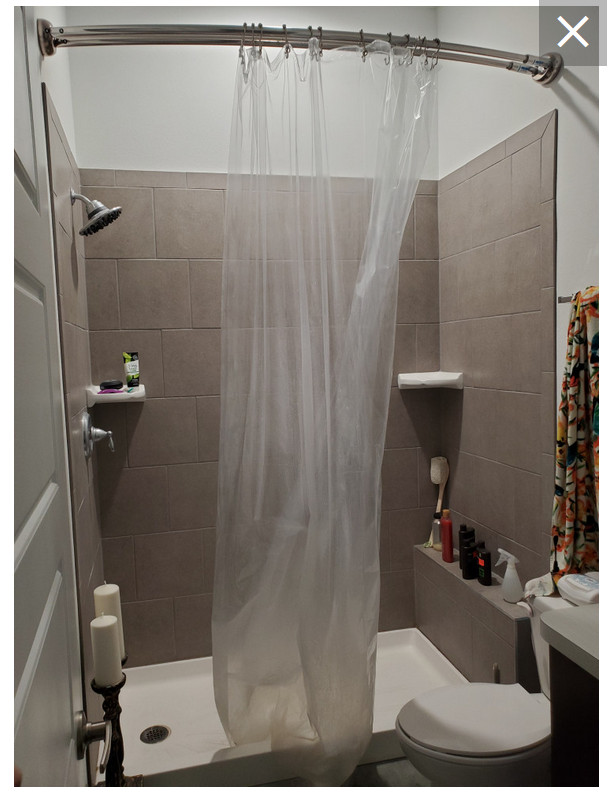 large format shower tile, size and layout?