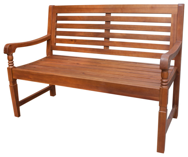 Nantucket Garden Bench, Natural - Traditional - Outdoor Benches - by ...