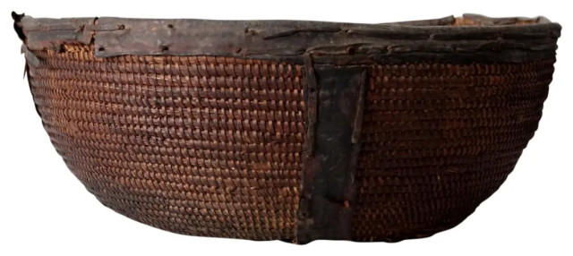 Consigned, Antique Woven African Bowl - Tropical - Decorative Bowls ...