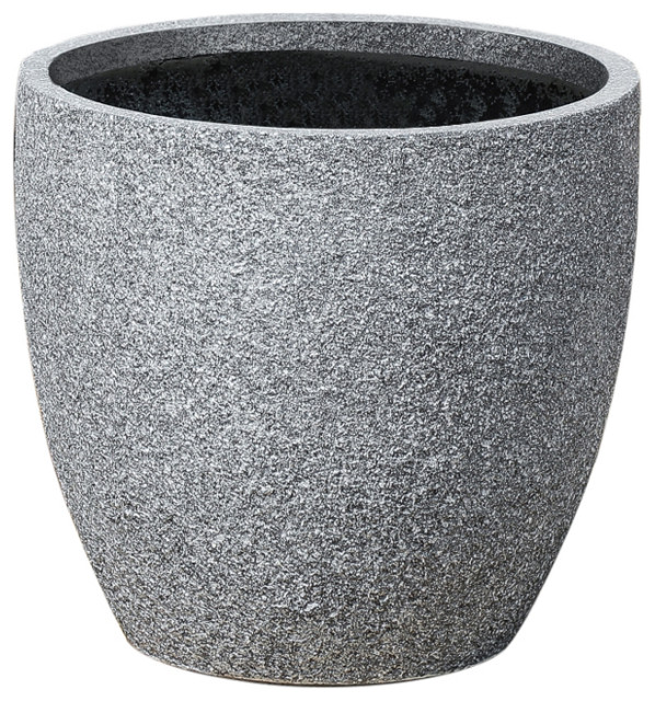 Textured Stone Finish Round MgO Planter - Transitional - Outdoor Pots ...
