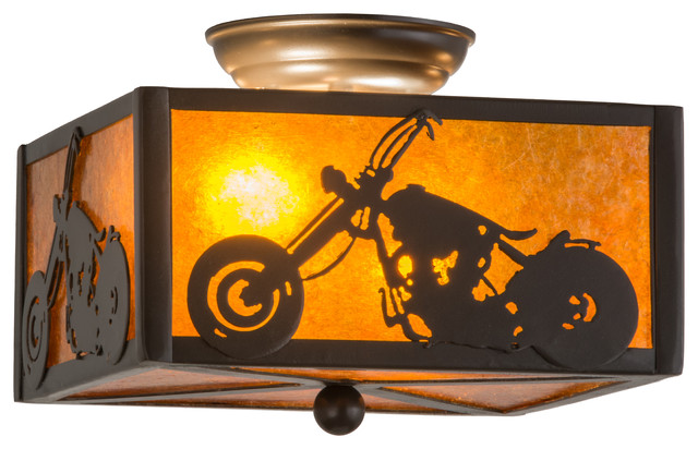 10Sq Motorcycle Flushmount - Transitional - Flush-mount Ceiling ...
