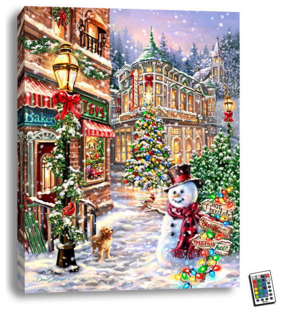 "Christmas Lane" 18x24 Fully Illuminated LED Wall Art - Contemporary ...