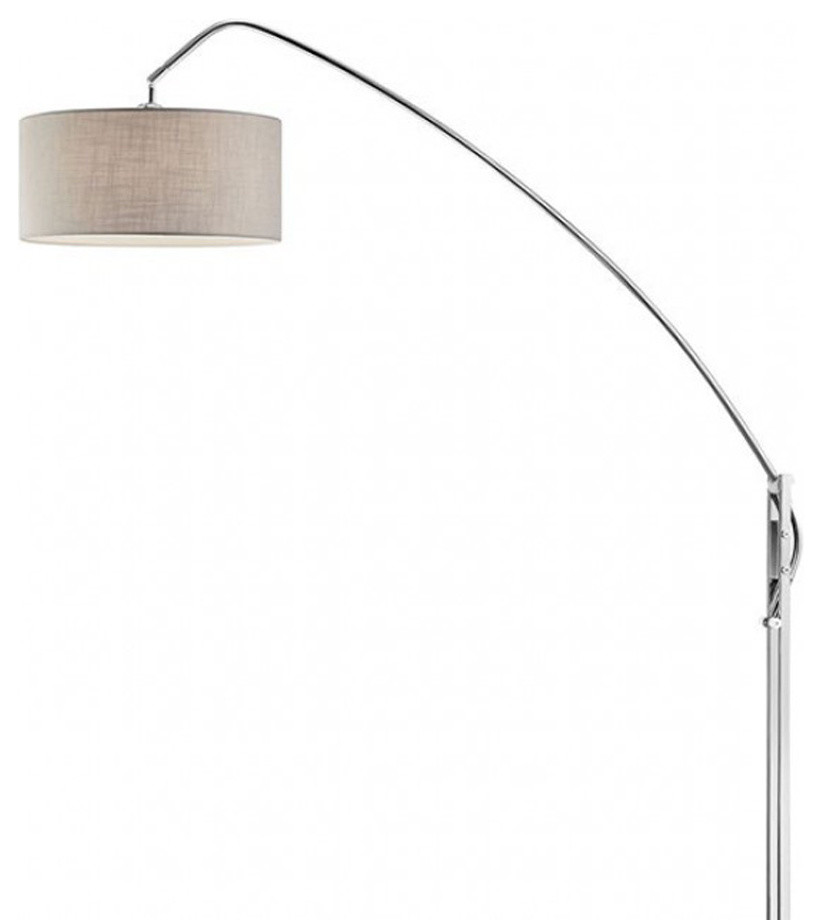 LYLA Contemporary Arch Adjustable Floor Lamp, Nickel - Transitional ...